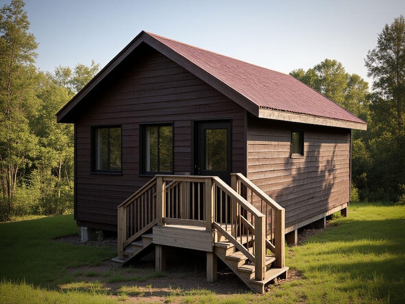 2-bedroom Cabin Blueprint, Bush Bunkie Hideaway Plans, DIY Cabin ...