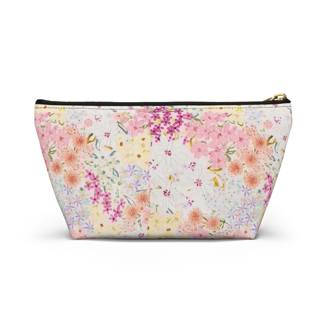 Coquette Floral Accessory Pouch W T-bottom, Cosmetics Bag Travel ...