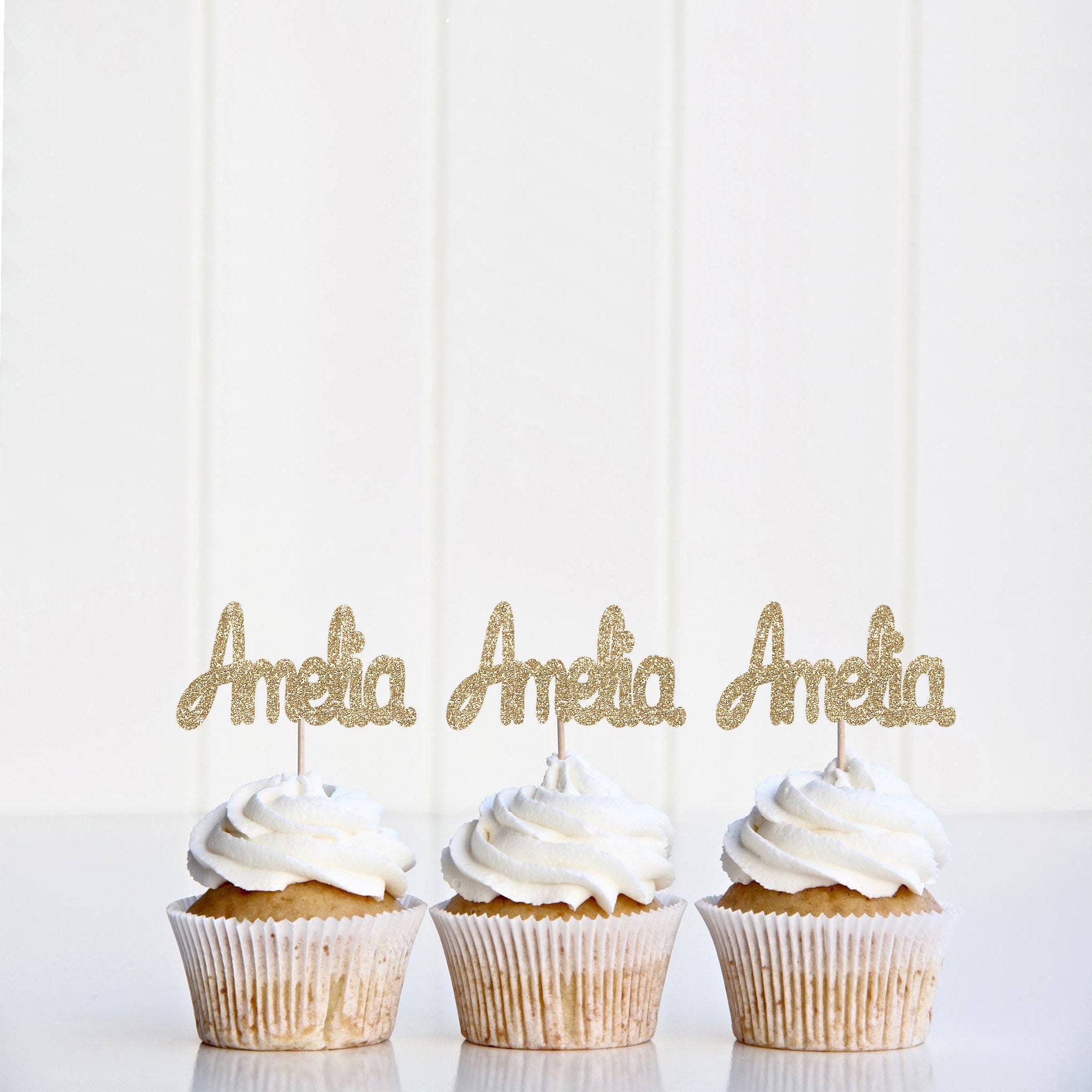 6 Personalized Name Cupcake Toppers Custom Name Topper Party | Etsy