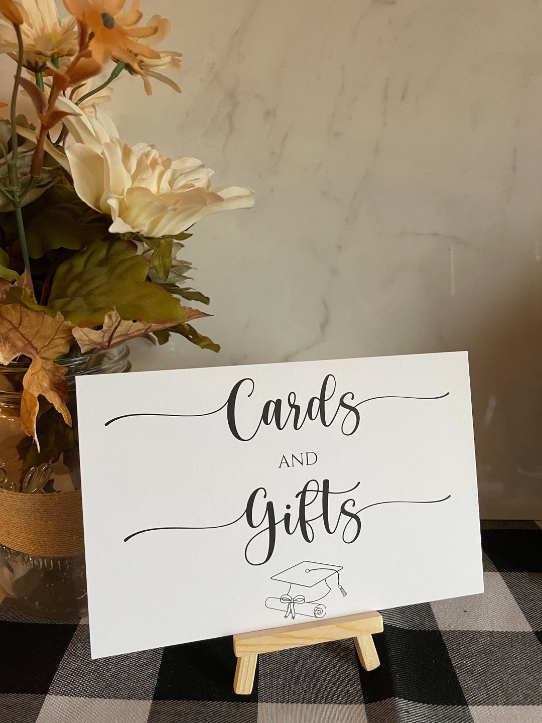 Cards & Gifts Graduation Sign for Table Decor. Minimalist Sign for High ...