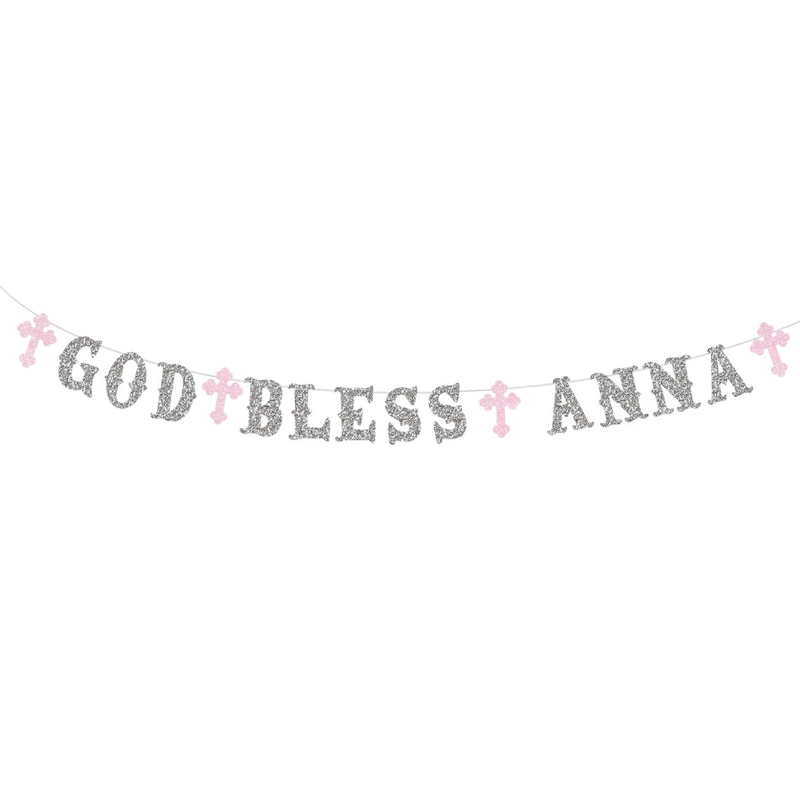 Personalized Pink God Bless Banner // Baptism // Christening | Etsy