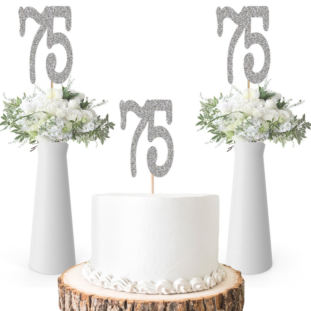 3 Large 75th Glitter Centerpieces // 75th Birthday // Birthday ...