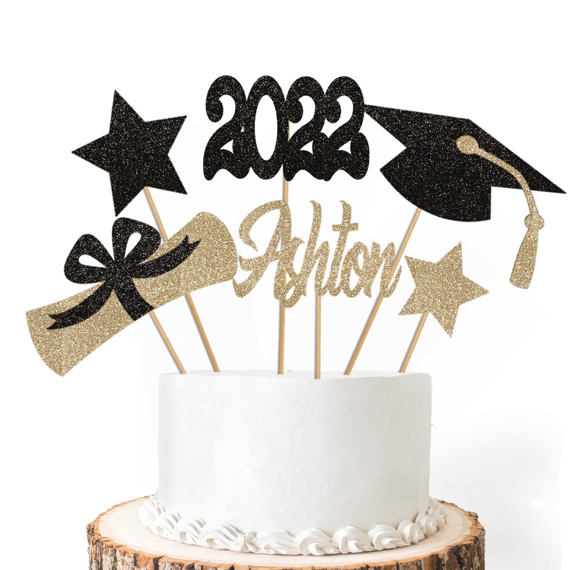 6 Large Personalized Glitter Graduation Party Centerpieces / - Etsy