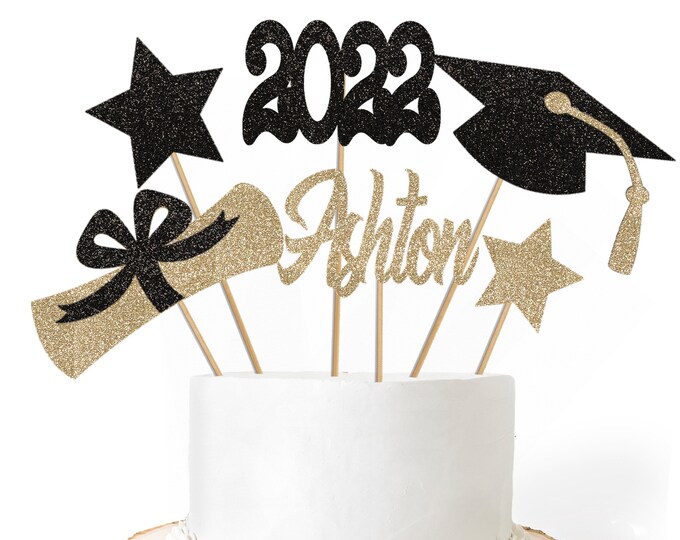 6 Large Personalized Glitter Graduation Party Centerpieces / 2024 ...