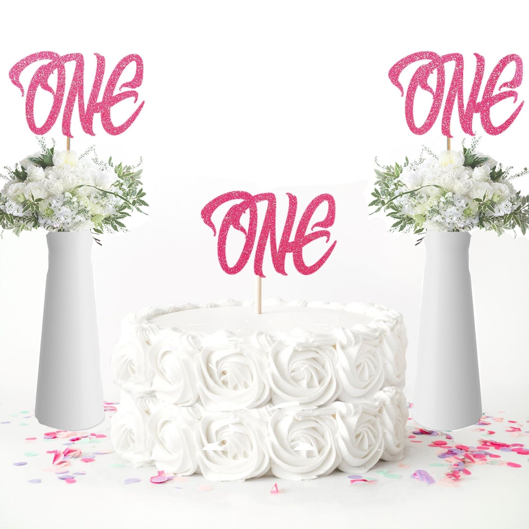One Cake Topper, Smash Cake Topper, Glitter One Cake Topper, Birthday ...
