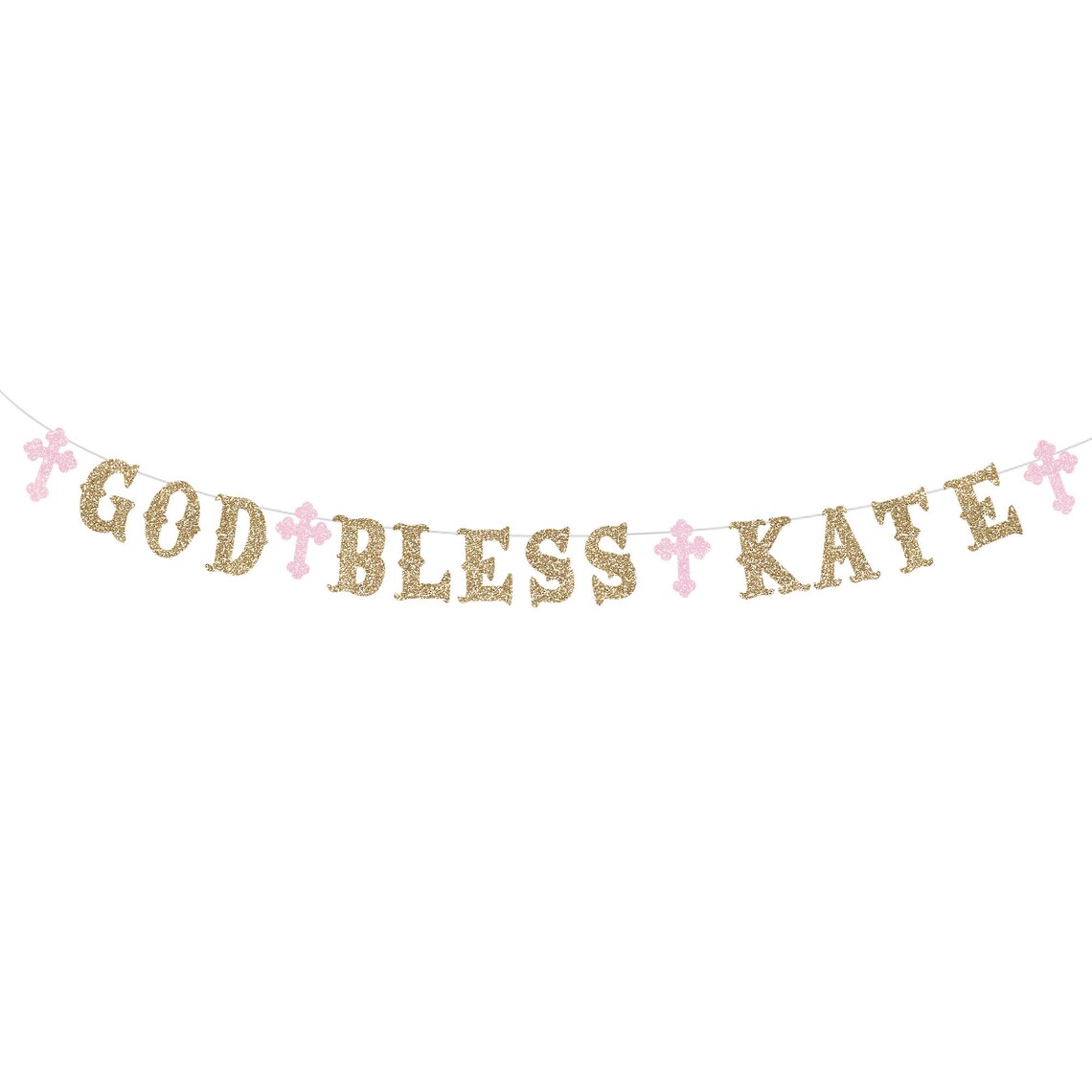 Personalized Pink God Bless Banner // Baptism // Christening | Etsy