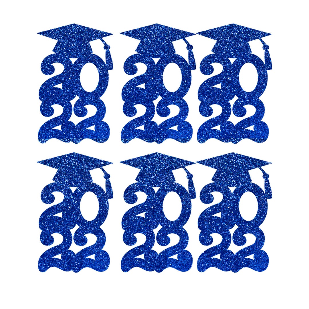2021 Graduation Party Decorations / 6 Glitter 2022 Cut Outs / Die Cuts ...