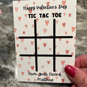 Printed & Mailed Personalized Happy Valentine's Day Tic Tac Toe Cards ...