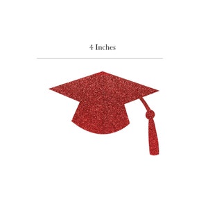 12 Glitter Graduation Cap Cut Outs / Die Cuts / Graduation Party Decor ...