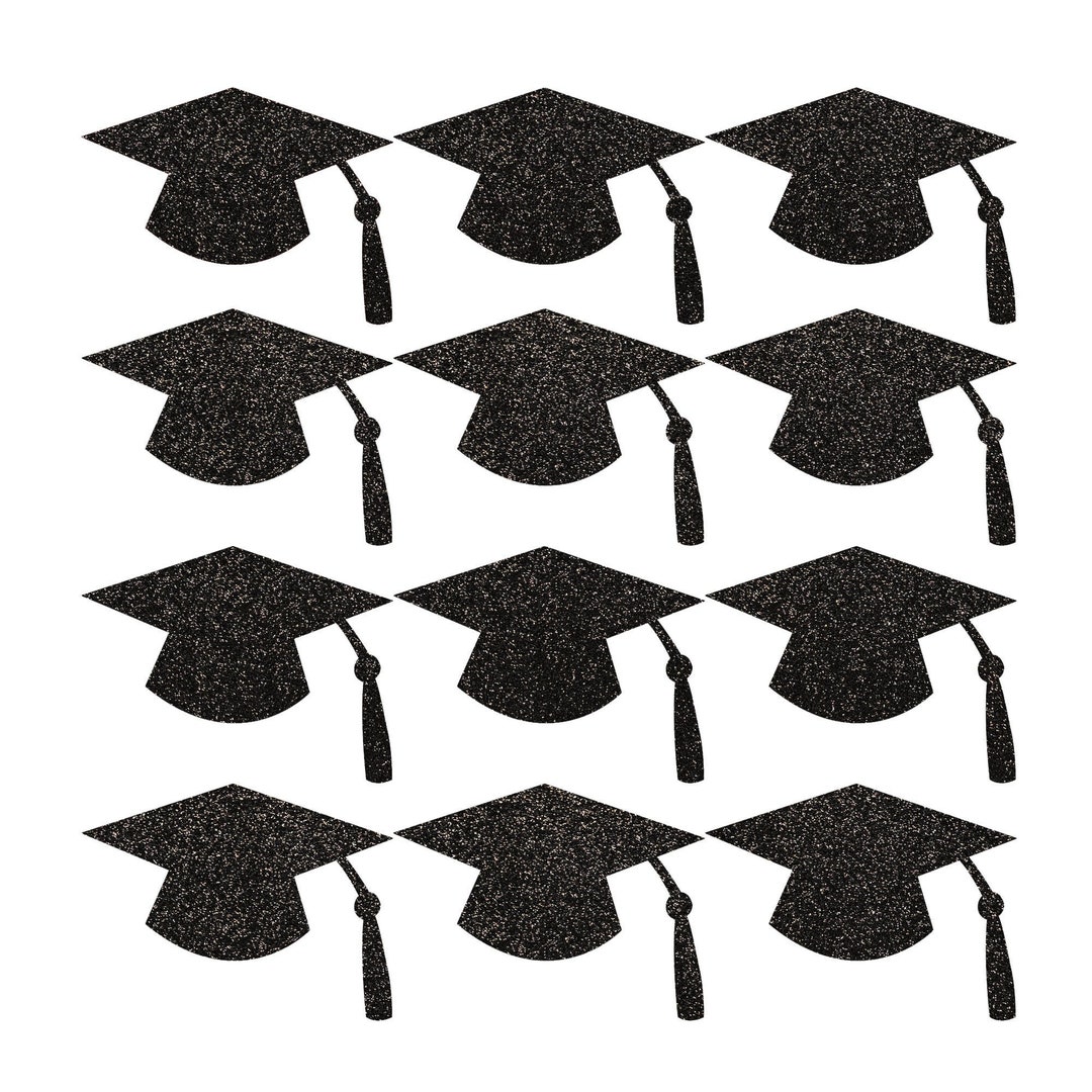12 Glitter Graduation Cap Die Cuts / Cut Outs / Large Graduation Cap ...