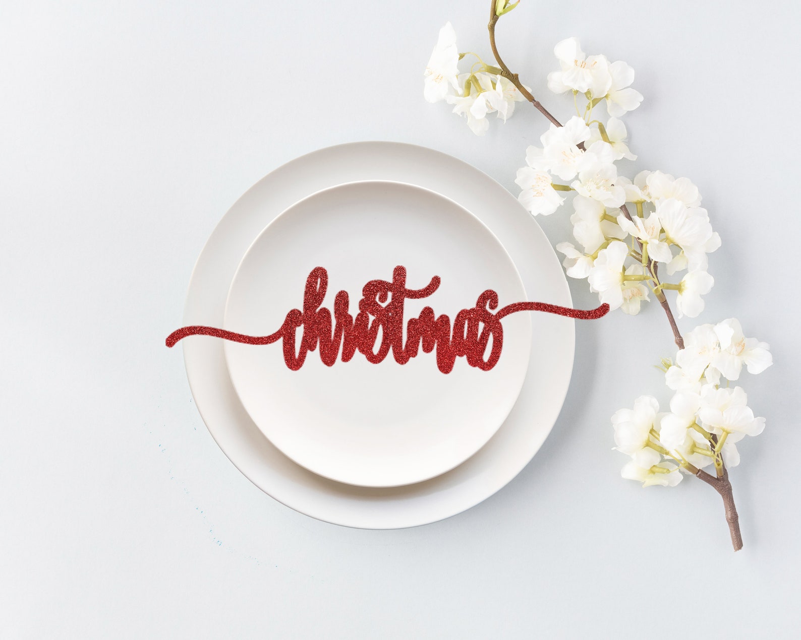 4 Glitter Merry Table Place Card Cutouts, Christmas, Peace, Joyful ...