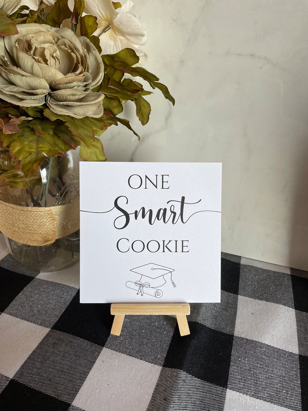 One Smart Cookie Graduation Sign for Candy Buffet Table or Dessert Bar ...