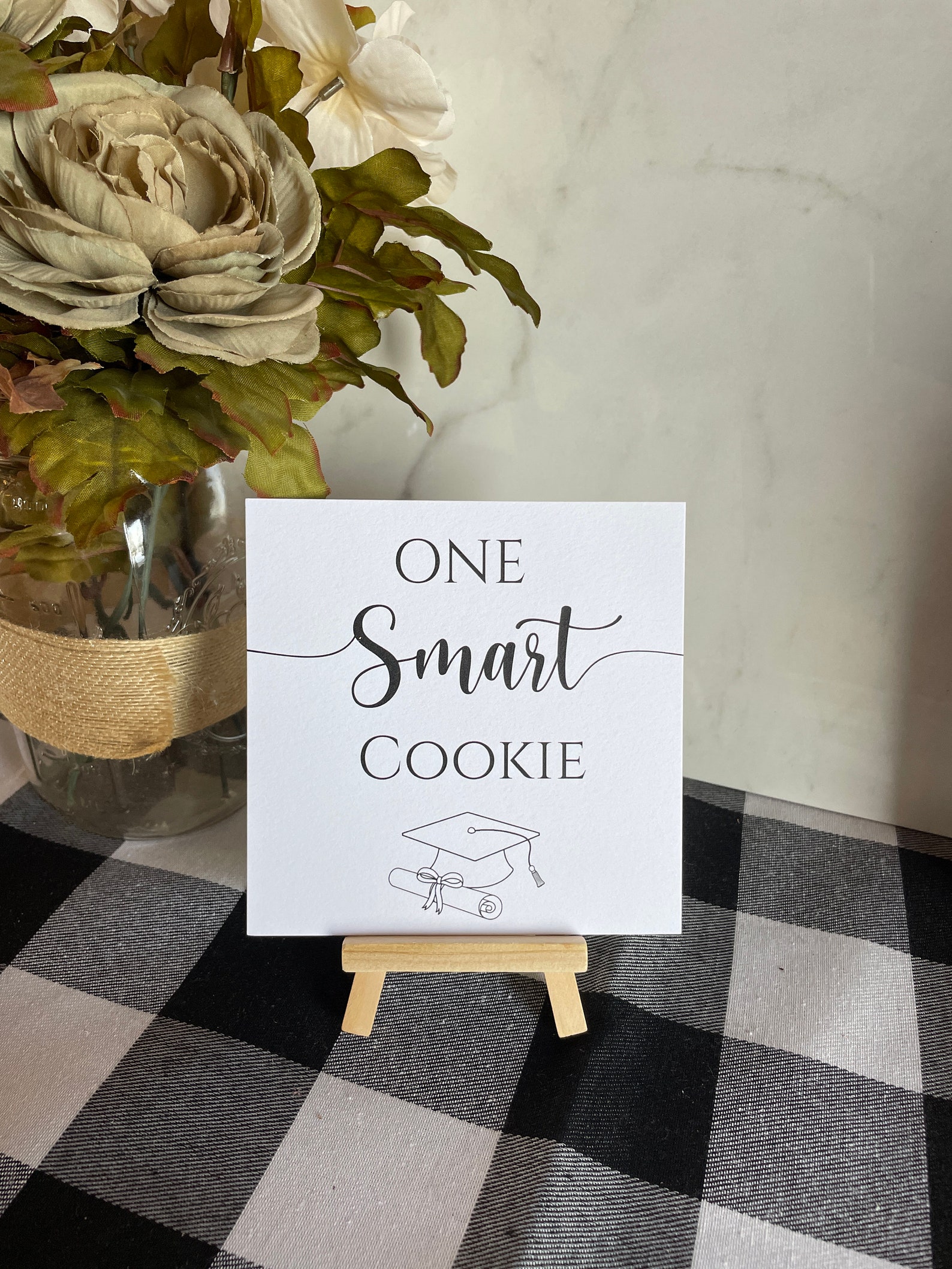 One Smart Cookie Graduation Sign for Candy Buffet Table or Dessert Bar ...