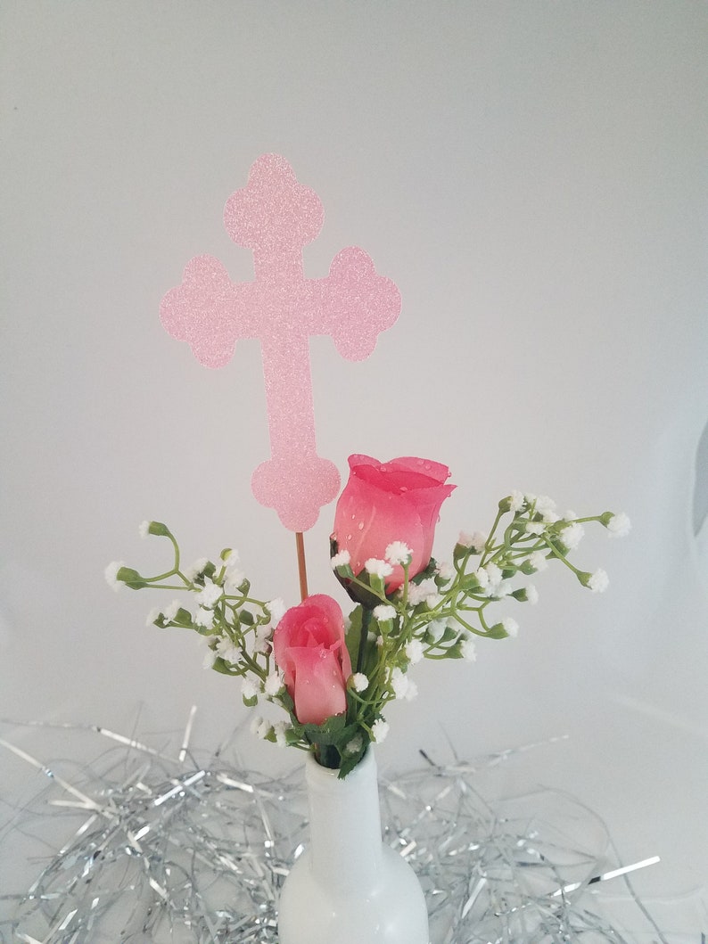 1 Large Glitter Cross Centerpieces Cross Cake Topper Cross | Etsy