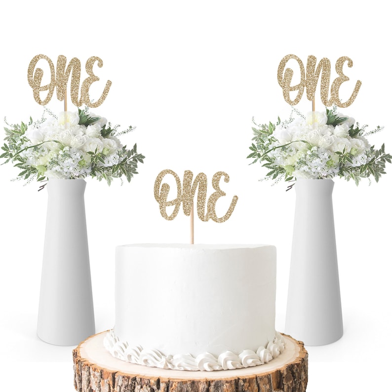 One Cake Topper, First Birthday Cake Topper, Glitter One Birthday ...