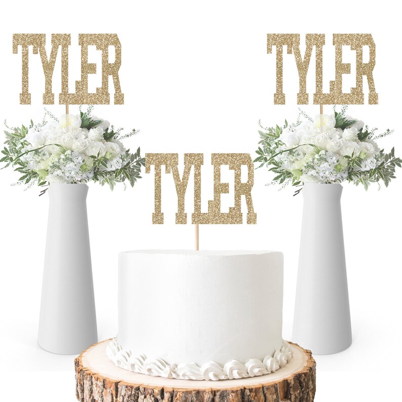 3 Personalized Glitter Name Centerpiece Sticks /custom Name Sticks ...