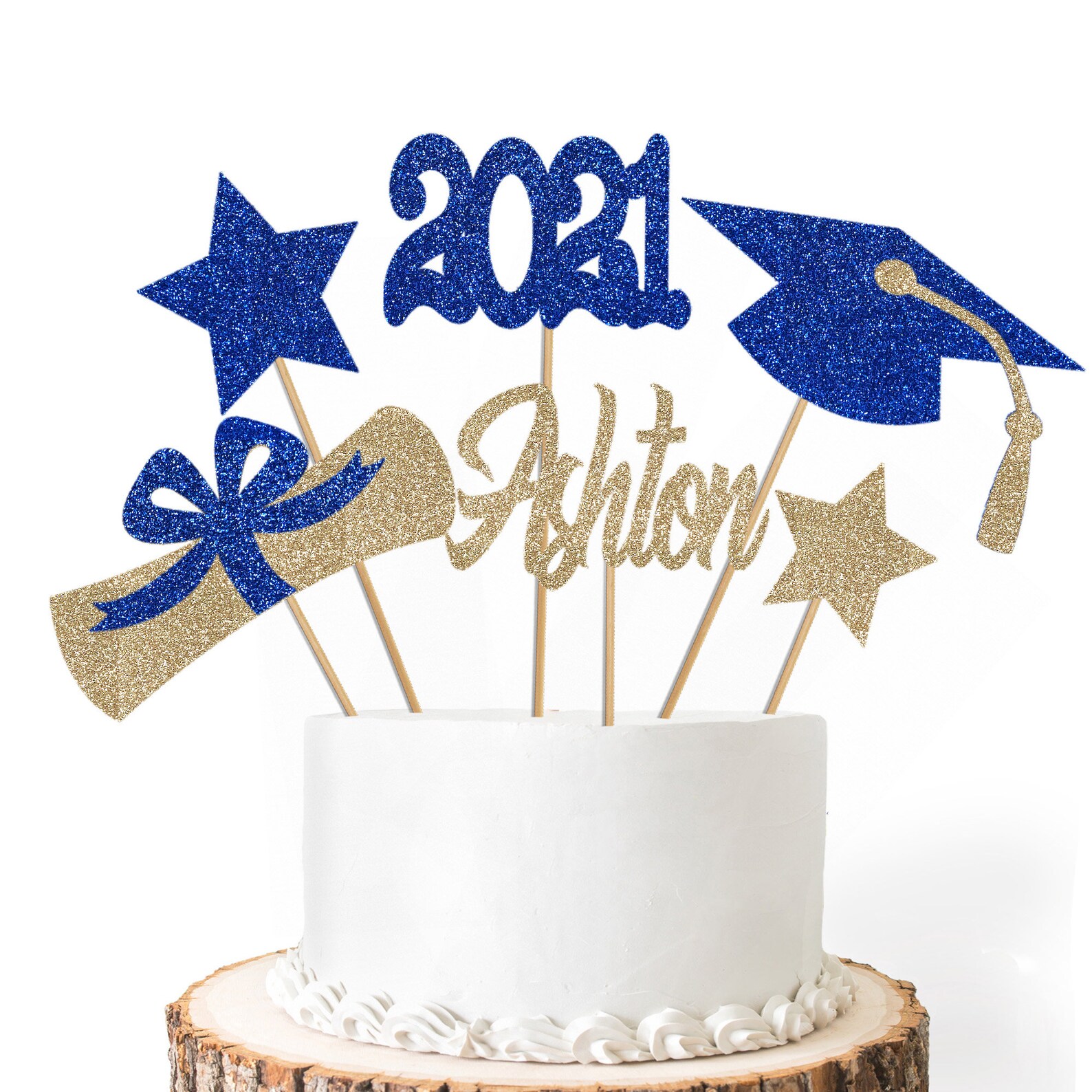 6 Large Personalized Glitter Graduation Party Centerpieces / | Etsy