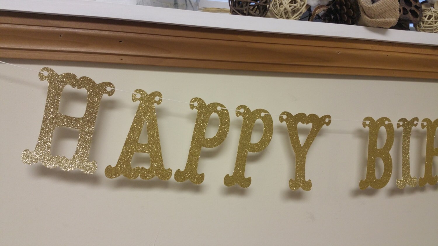 Glitter Happy Birthday Banner // Party Decorations // Happy | Etsy