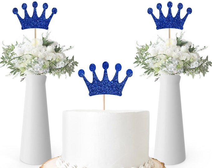 3 Glitter Princess Crown Centerpiece Sticks /princess Tiara Sticks ...