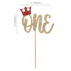 One Cake Topper With Crown (set of 3) / First Birthday Centerpieces ...