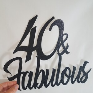 Glitter Fabulous & 40 Sign / Backdrop Decorations / Cake | Etsy