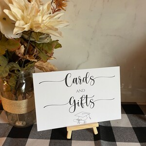 Cards & Gifts Graduation Sign for Table Decor. Minimalist Sign for High ...