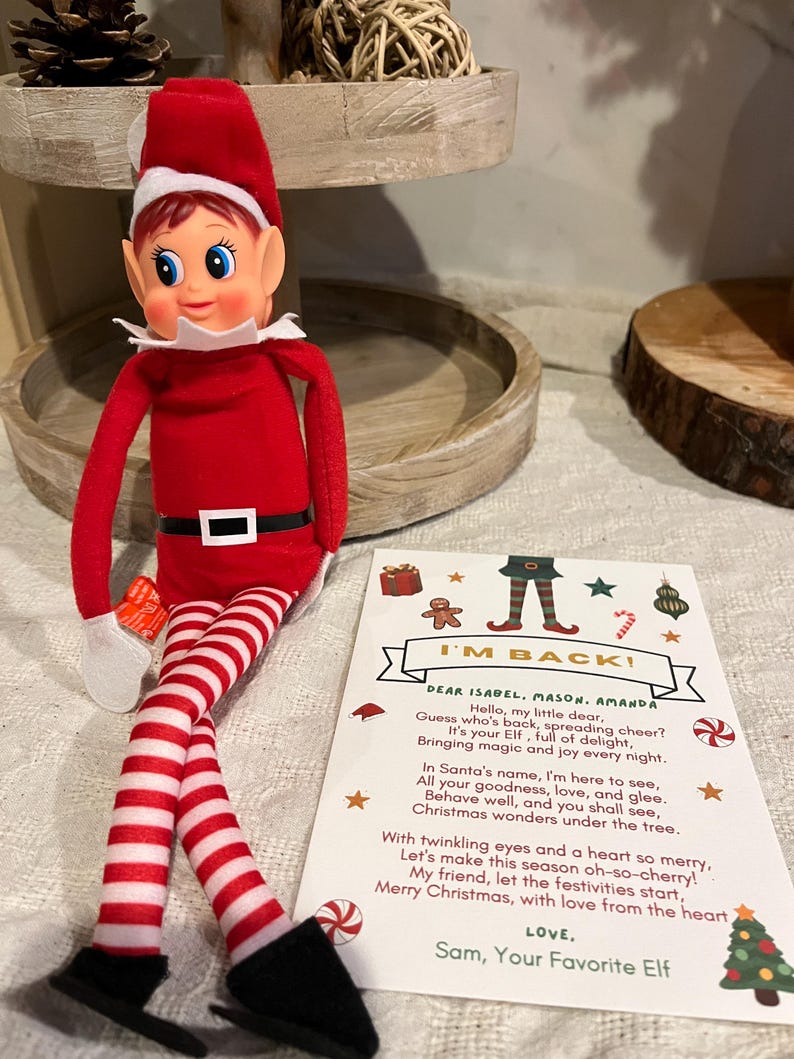 Printed Personalized Elf I'm Back Letter/postcard for Elf on Shelf ...