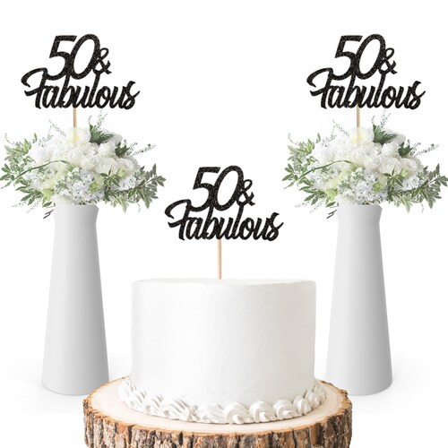 50th Birthday Centerpiece Sticks Glitter 50th Birthday Etsy