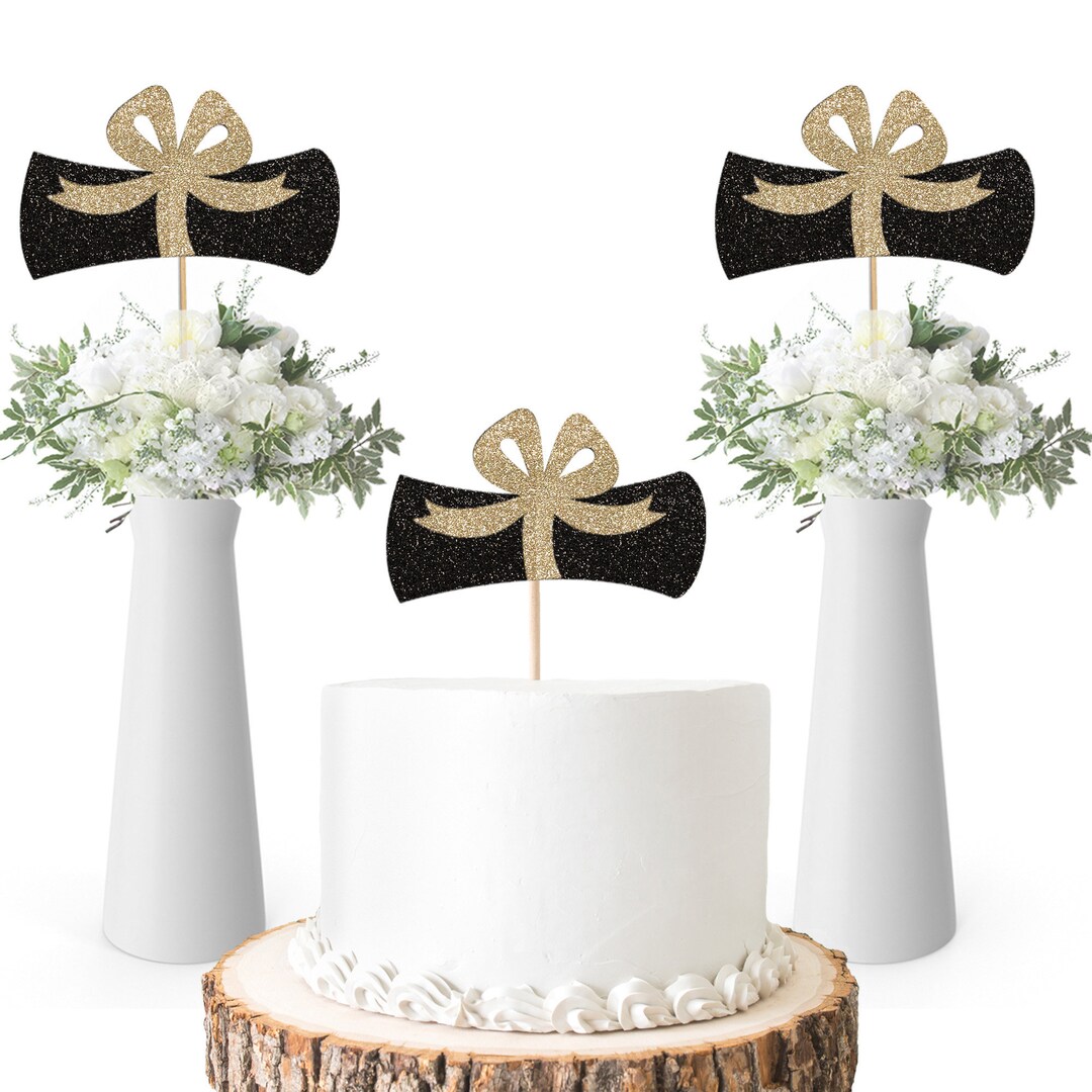 3 Glitter Graduation Diploma Centerpieces // Large Graduation Diploma ...