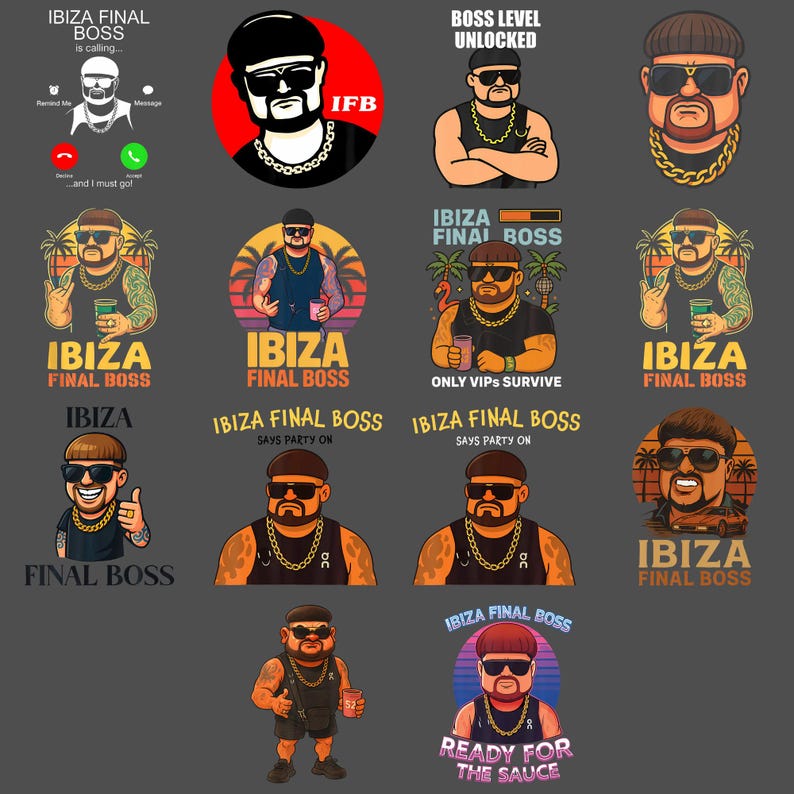 Ibiza Final Boss PNG, Funny Party Meme Sublimation Design, Clubbing ...