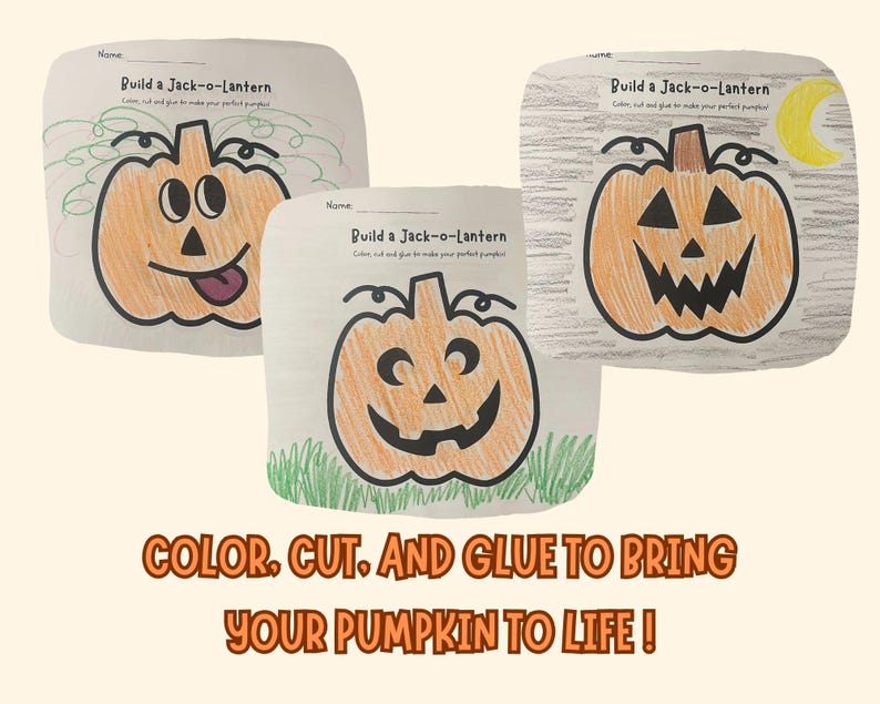 Build-a-pumpkin Printable: Kids Halloween Craft Activity (PDF Download ...