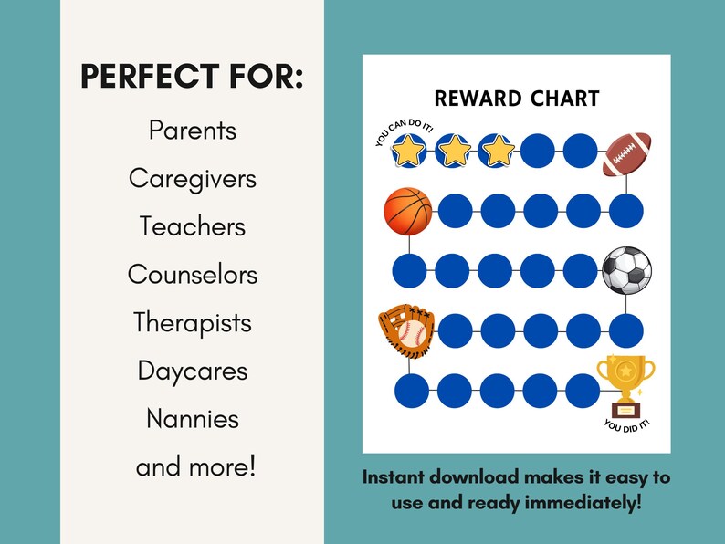 Sports Sticker Chart | Printable Reward Chart for Kids | Behavior ...