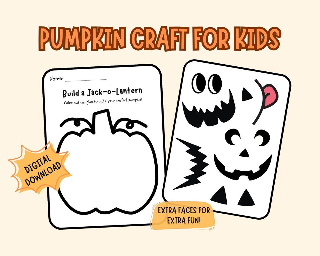 Build-a-pumpkin Printable: Kids Halloween Craft Activity (PDF Download ...