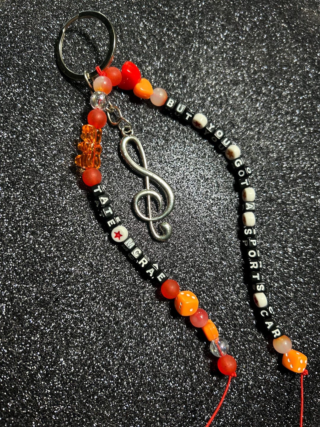 Tate Mcrae Sports Car Keychain - Tate Mcrae Inspired Beaded Keychain - Etsy