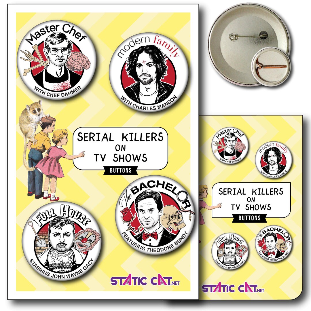 Serial Killers on TV Shows (4-pack) – Pins - Etsy