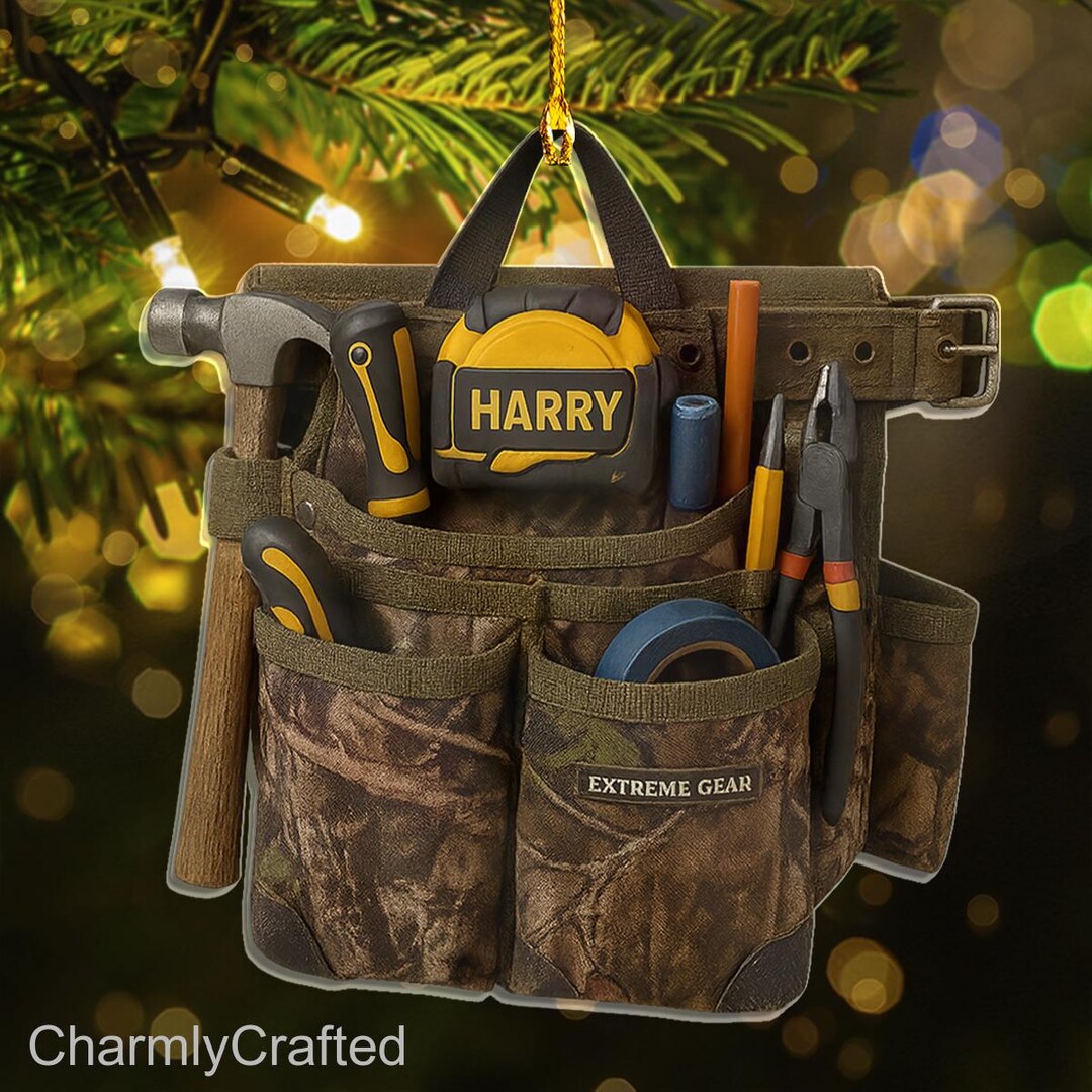 Personalized Tools Belt Bag Ornament, Handyman Christmas Ornament ...