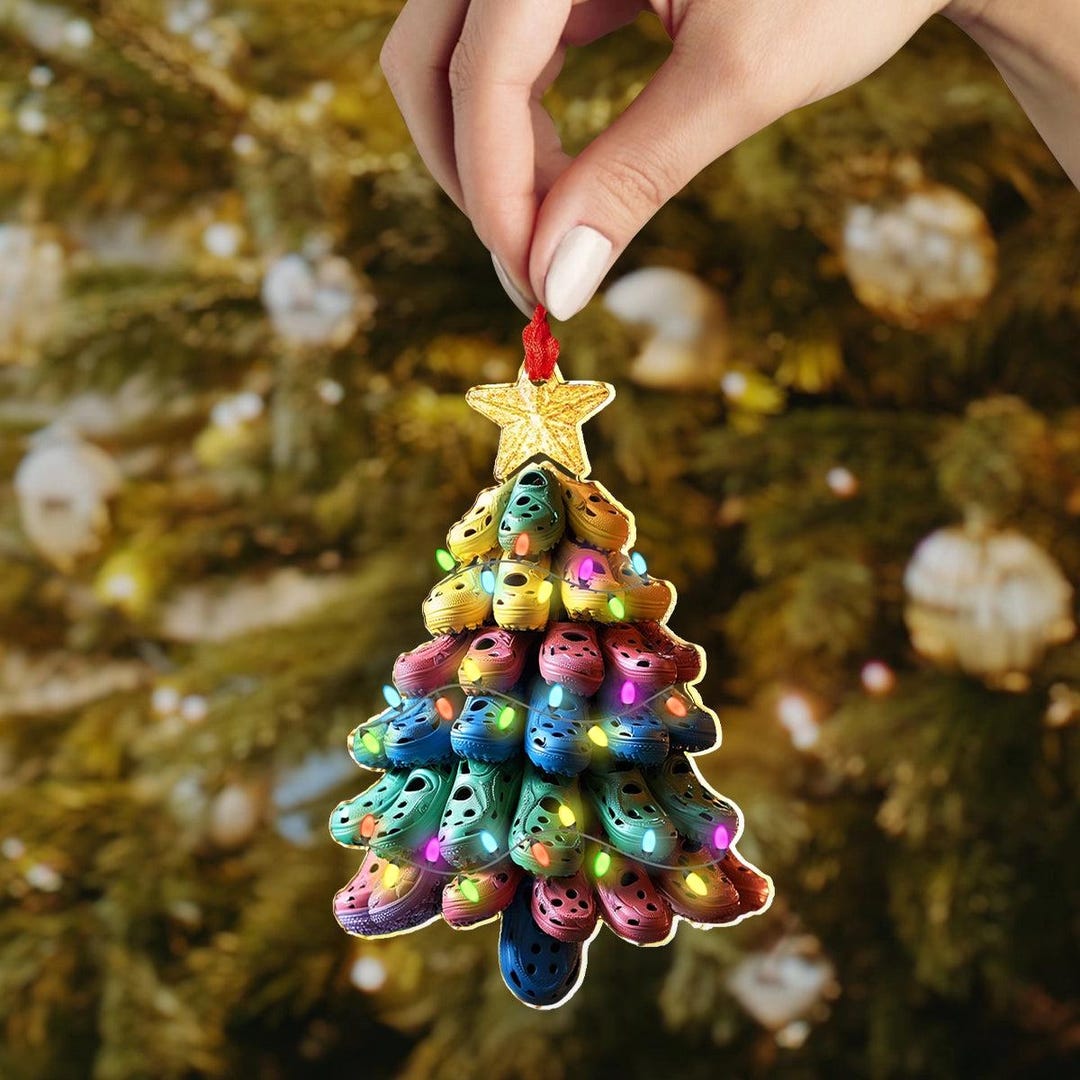 Sparkling Nurse Croc Christmas Tree Ornament, Acrylic Decor, Funniest ...