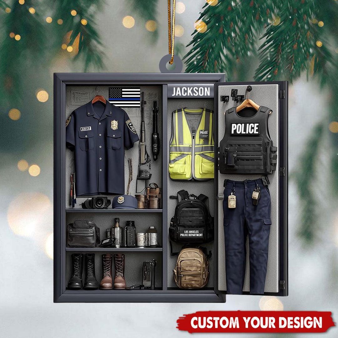 Custom Police Officer Ornament, Personalized Name Acrylic Keepsake With ...
