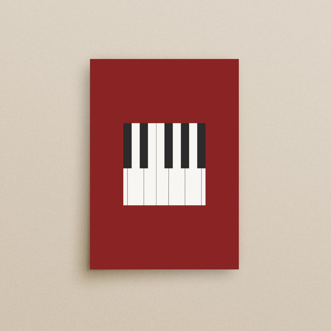 Red Piano Keys Print – Minimalist Music Wall Art (digital Download) - Etsy