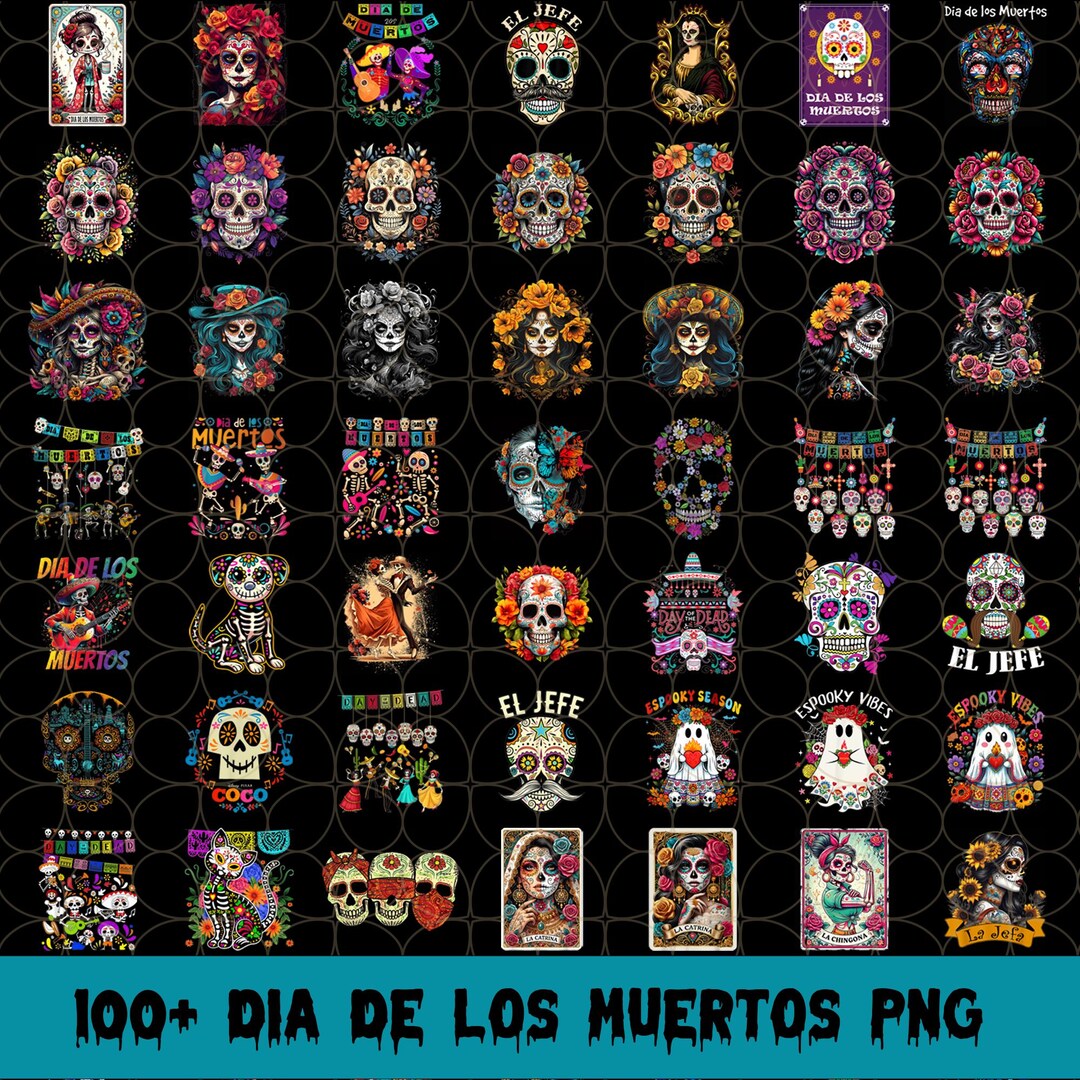 100+ Dia De Los Muertos Bundle PNG, Day of the Dead Png,floral Mexican ...