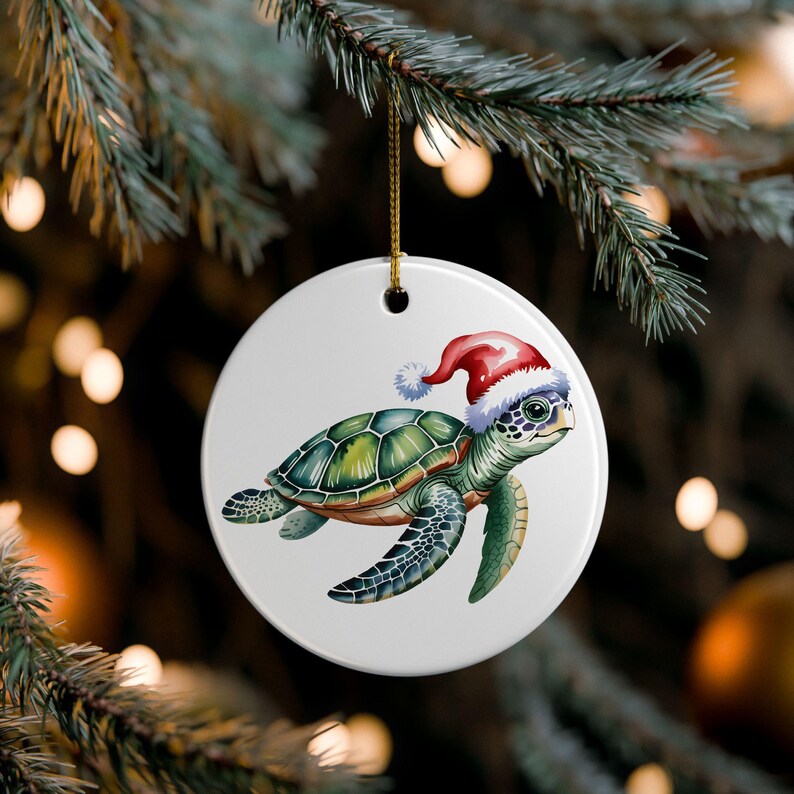 Watercolor Sea Turtle Christmas Clipart, Digital Download PNG, 6000 by ...