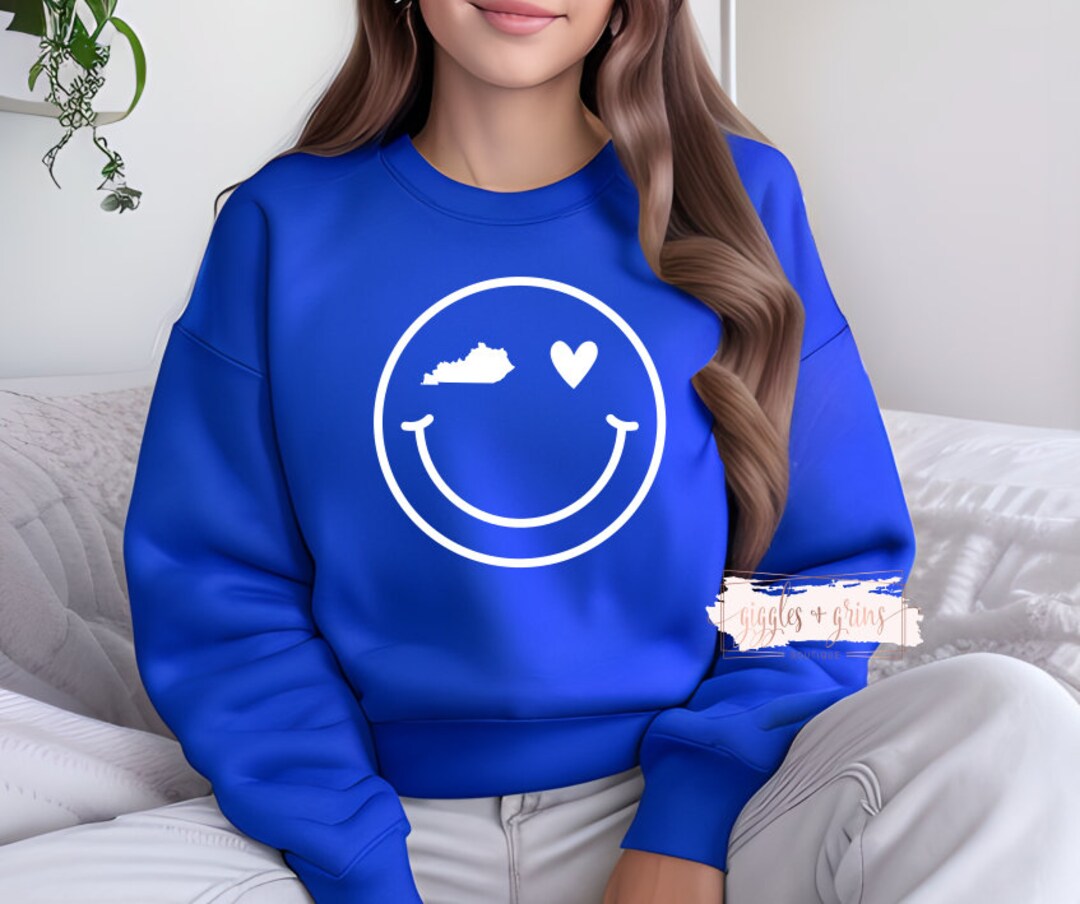 DG Kentucky Smiley Face Sweatshirt Gildan Sweatshirt Kentucky Kentucky ...