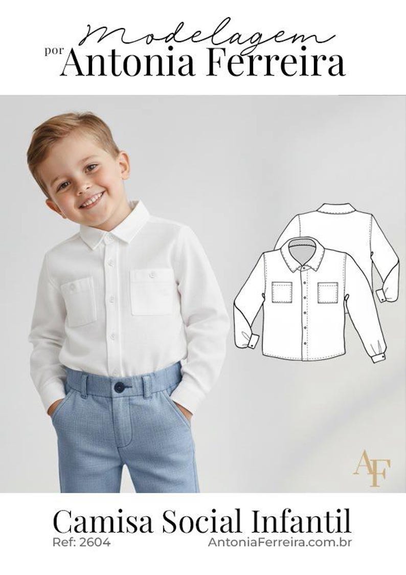 Children’s Dress Shirt Sewing Pattern PDF | Kids Button-up Shirt ...