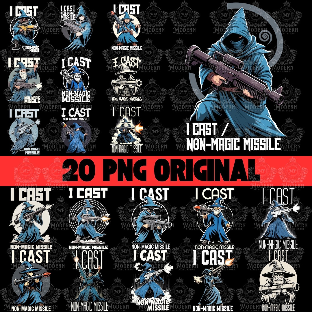 20 I Cast Non-magic Missile Funny Wizard Parody Meme PNG - Etsy
