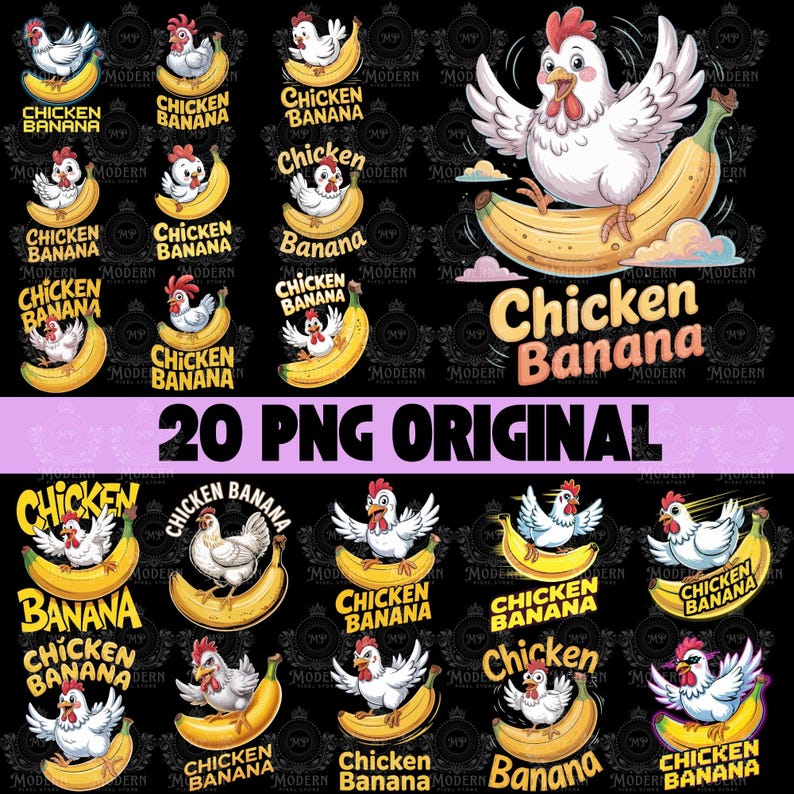 20 Chicken Banana Png, Funny Chicken and Banana Singing PNG Sublimation ...