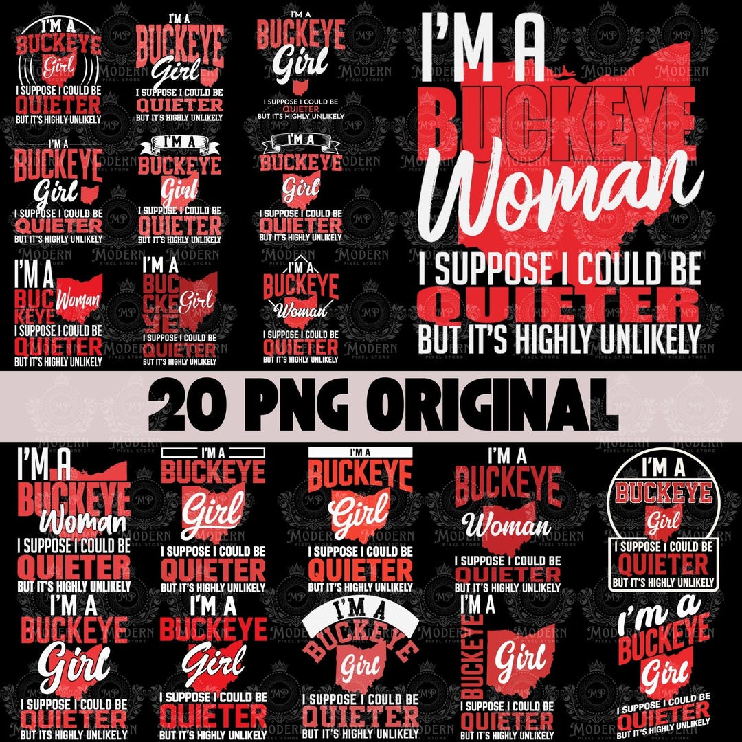 20 Im A Buckeye Girl Ohio State Png Svg | Digital Download - Etsy