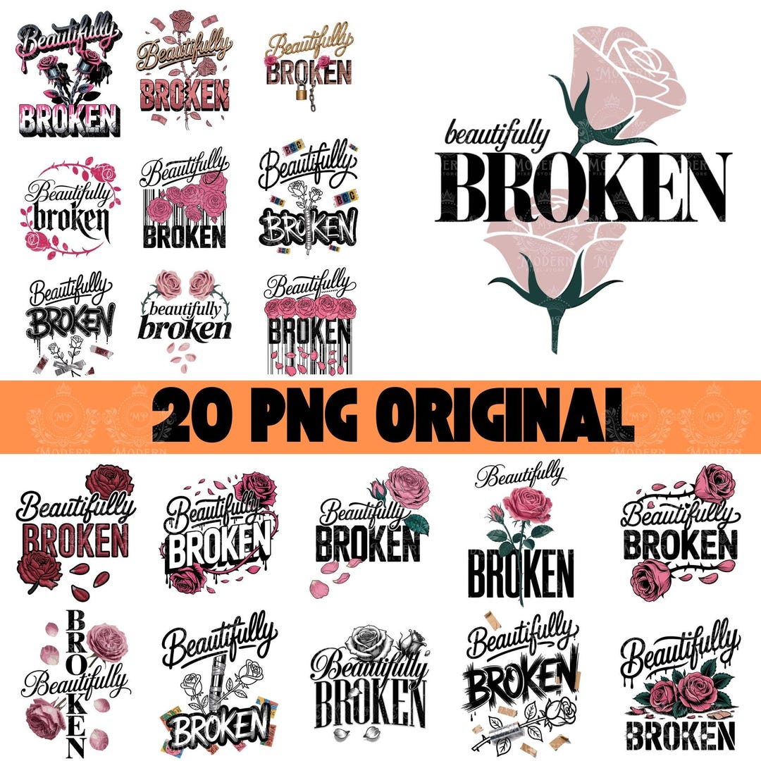 20 Design Heartbreak Rose PNG: Beautifully Broken Girl PNG, Floral ...
