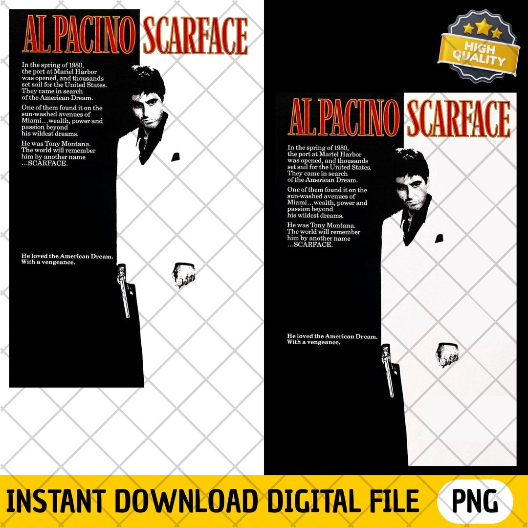 Scarface Movie - Free Shipping Cult Tony Montana Al Pacino PNG & SVG ...