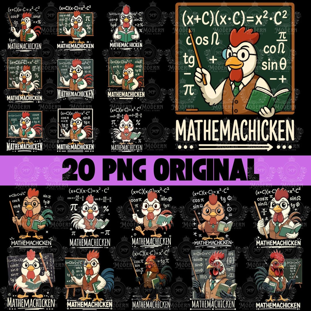 20 Mathemachicken Digital, Funny Chicken, Math Teacher Clipart, School ...