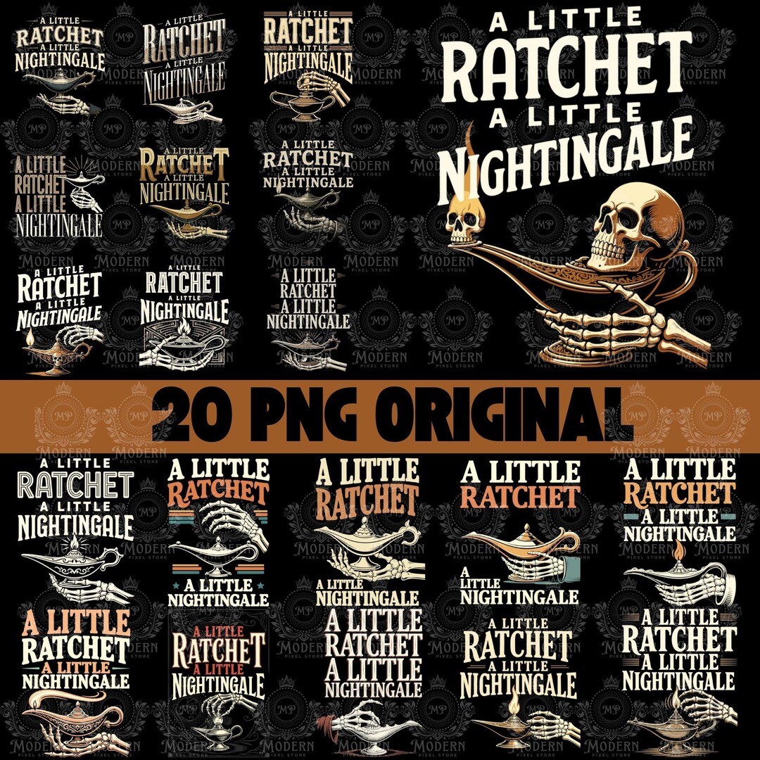 20 Ratchet Nightingale Digital Print, Funny Skeleton Design, Halloween ...